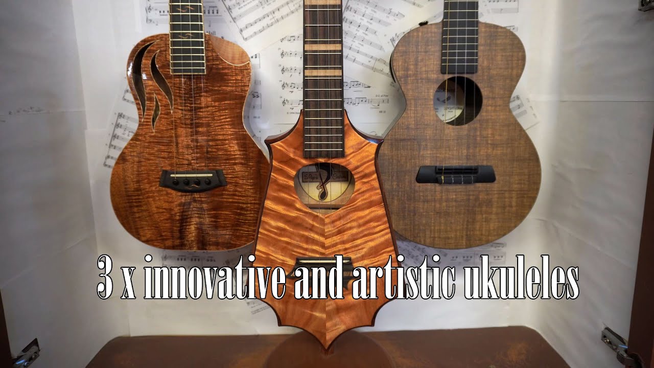 3 x Artistic and Innovative Tenor Ukuleles - Kanile'a, Blackbird & UKESA