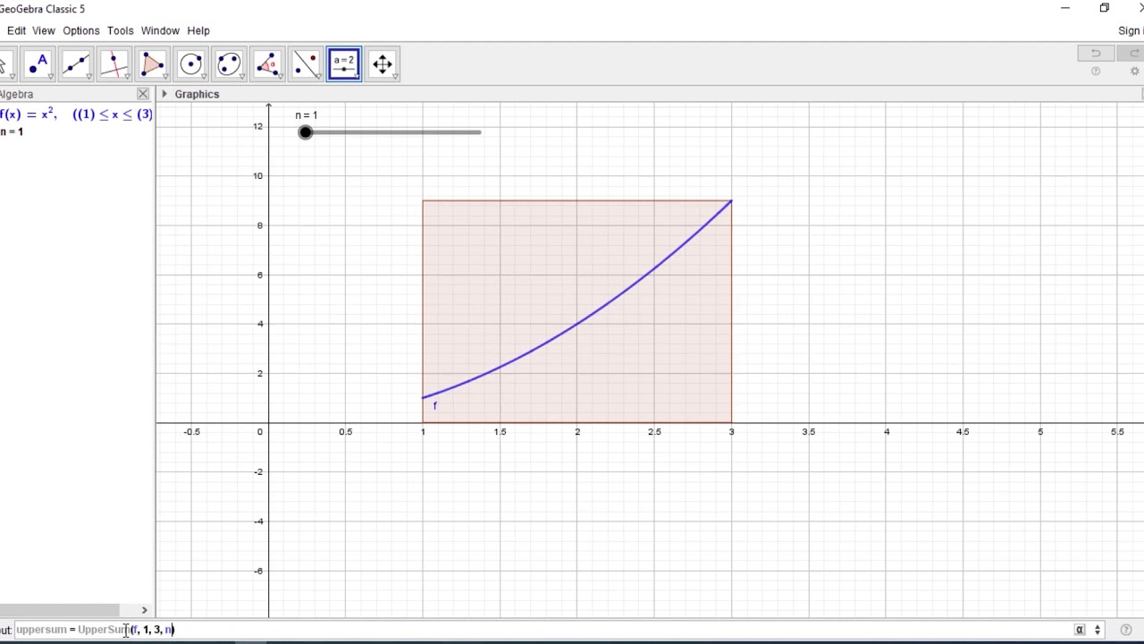 Finding Riemann Sums in Geogebra