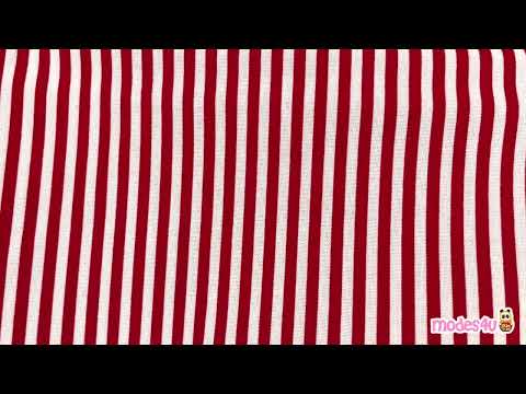 Timeless Treasures striped red and white cotton fabric USA - modes4u -