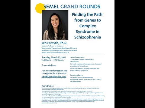 Semel Grand Rounds, 2021-03-30, Dr. Jen Forsyth