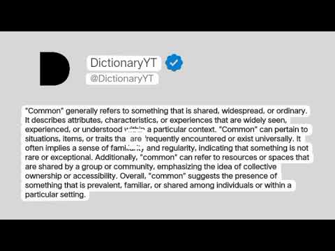 Common Meaning in English