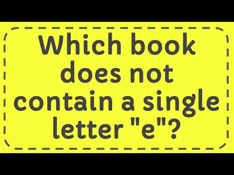 Which book does not contain a single letter "e"?