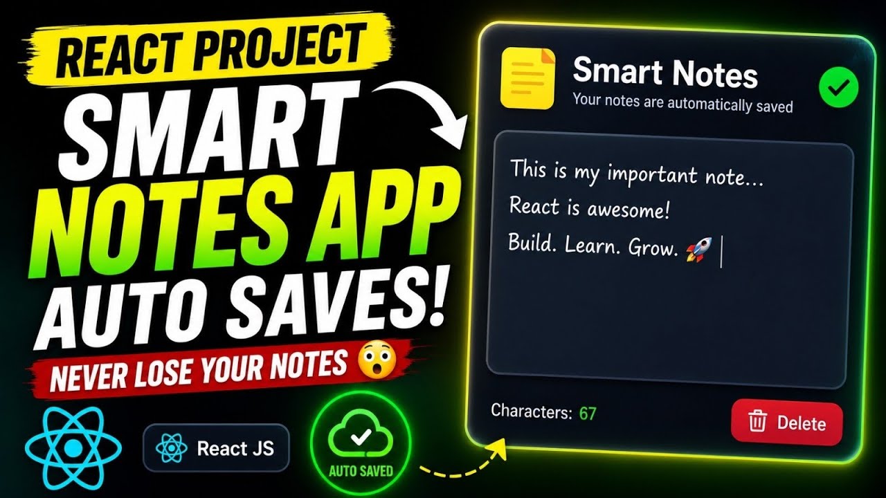 This React App Auto Saves Your Notes 😳 #react #reactjs 