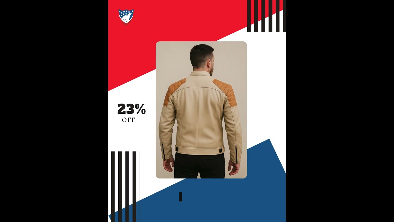 Mens Beige Leather Jacket Café Racer Vintage-inspired Moto Jacket  #leatherclothing #shortvideo