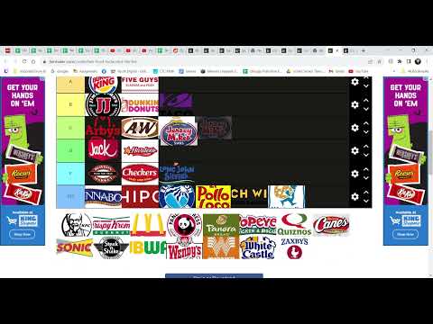 Tier List Eip 9 - Fast Food Restaurant Tier List Maker