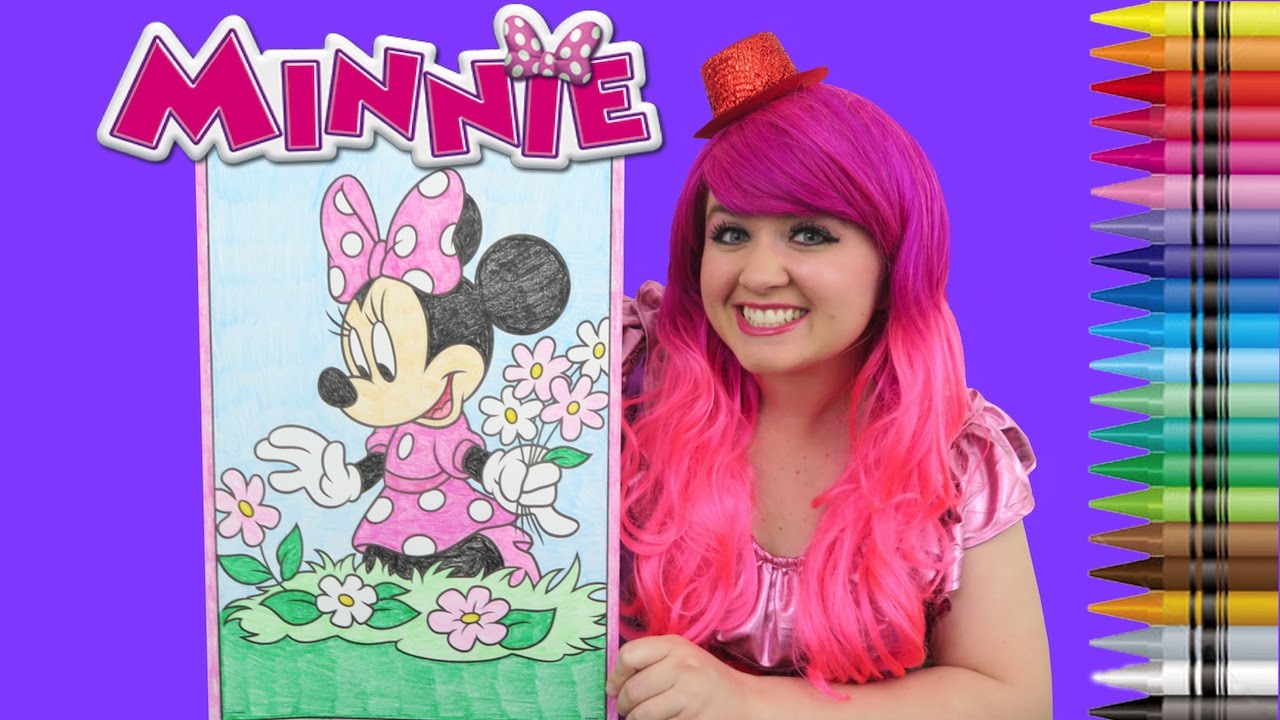 Coloring Minnie Mickey Mouse Clubhouse GIANT Coloring Page Crayons | COLORING WITH KiMMi THE CLOWN