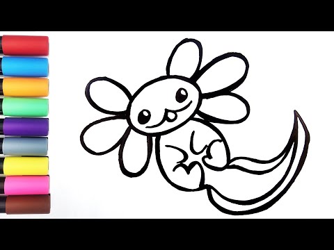 Sunnyside Draw ♡ Axolotl Learn The Colors Drawing For Families