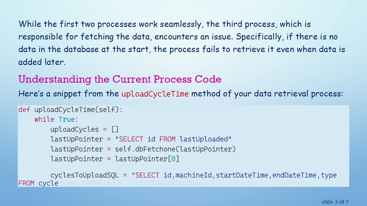 Fetching Data in Realtime from Database in Python