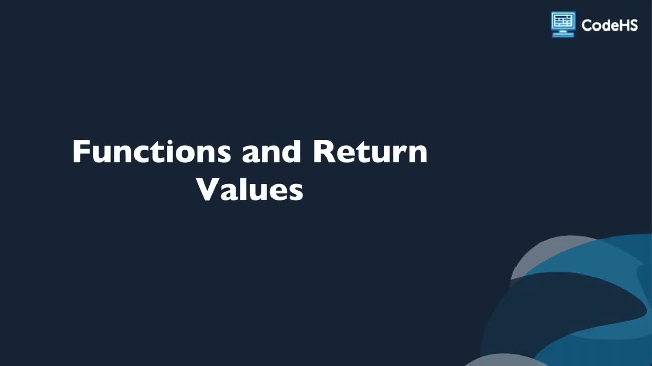 Functions and Return Values