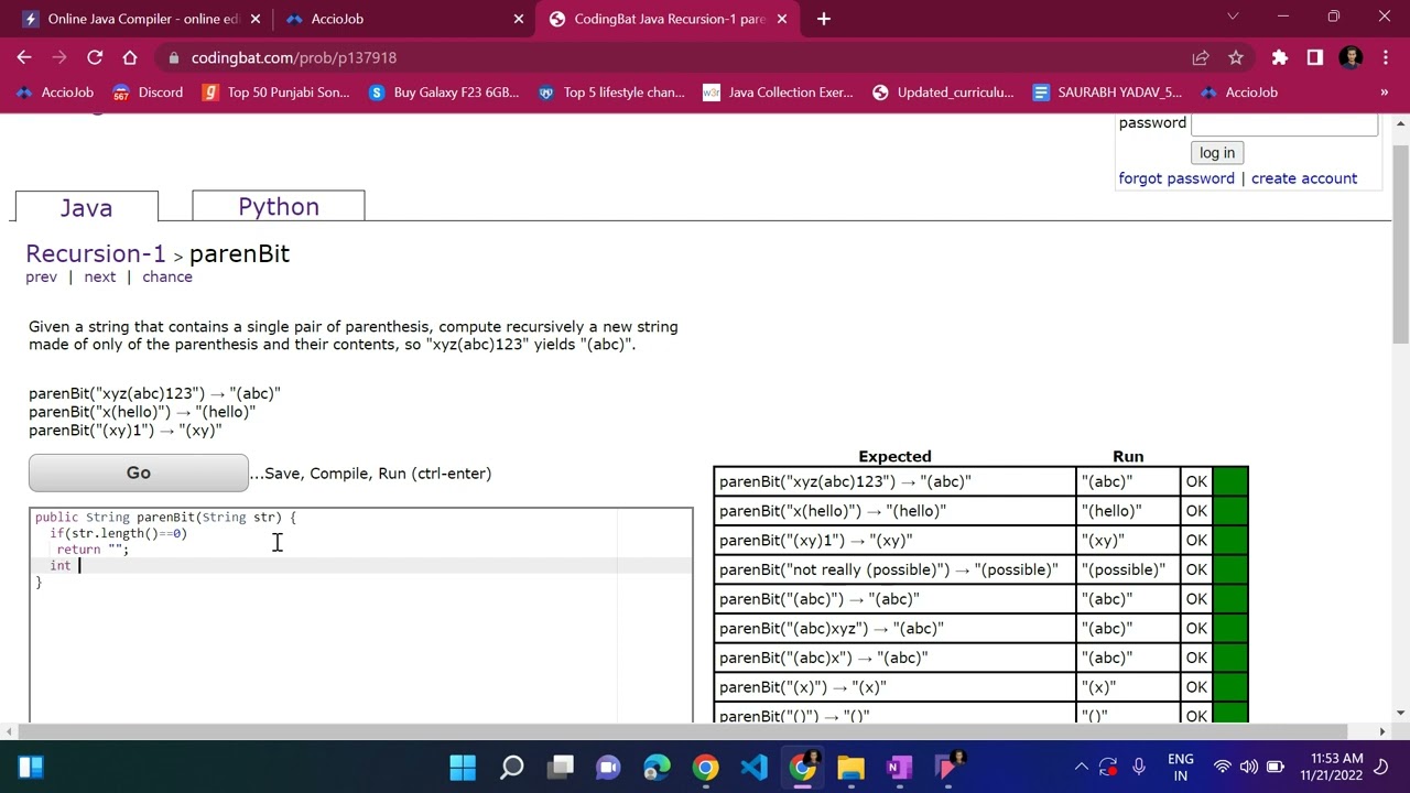 ParenBit Java Recursive Programming Problem - 13