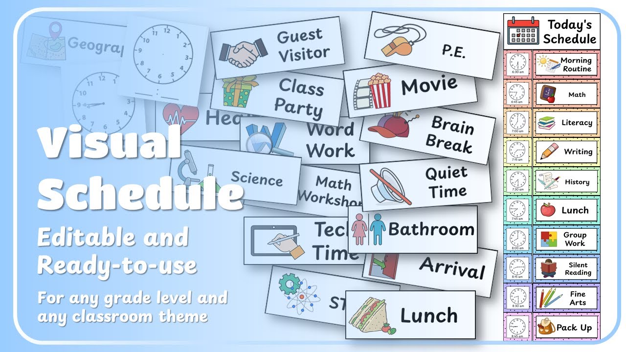 Editable Visual Schedule: Flexible and Classroom ready #bts #visualschedules #classroomdecor