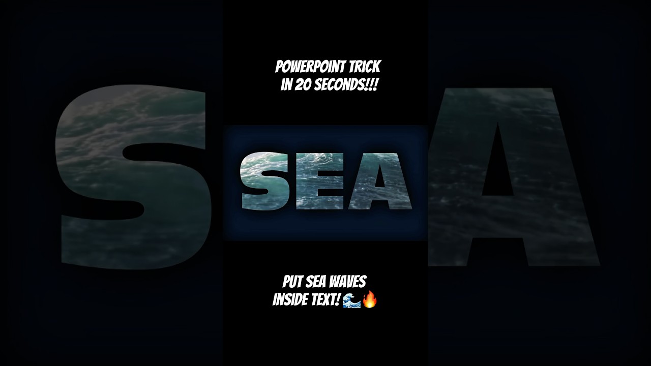 PowerPoint Trick: Merge Shapes + Video Fill | Put Ocean Waves Inside Text! 🌊🔥 #ppttips #PowerPoint