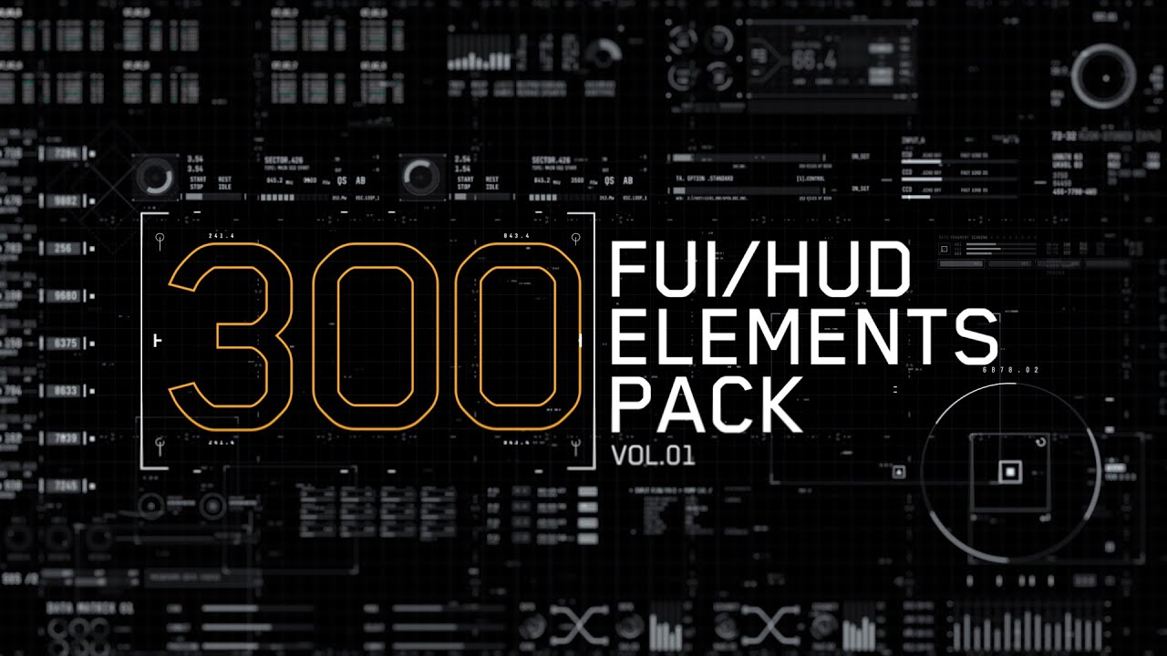 300 FUI/HUD Elements Pack Vol1 Promo