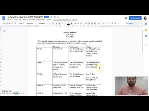 Tentative Schedule Discussion
