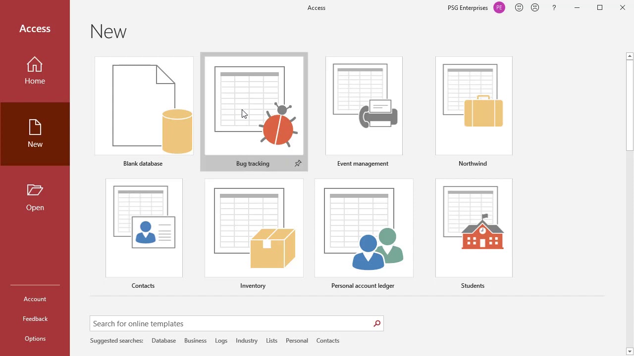 How to Create a Database from a Template in MS Access - Office 365