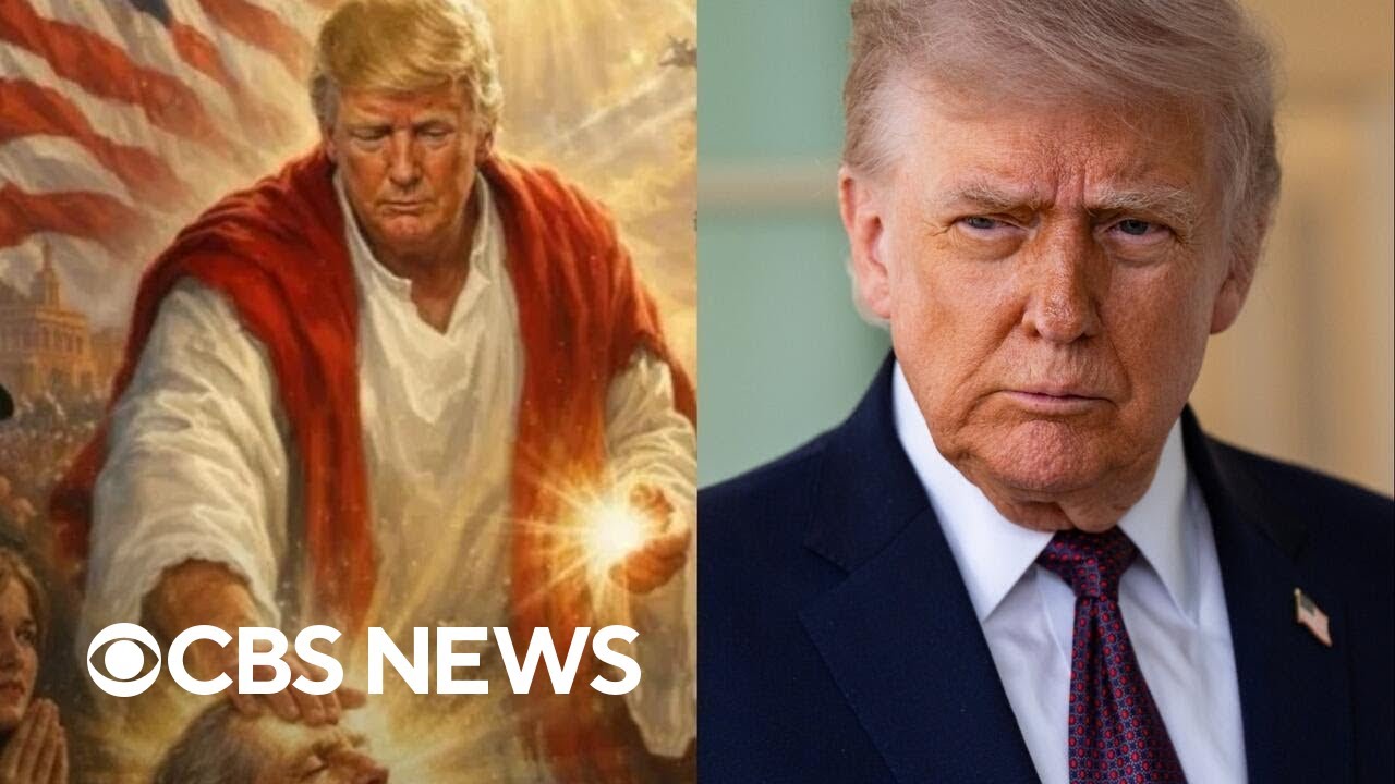 Trump reacts to backlash after posting AI image of himself as a Jesus-like figure
