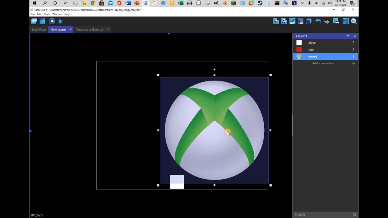 Gdevelop cannon controlled by mouse tutorial