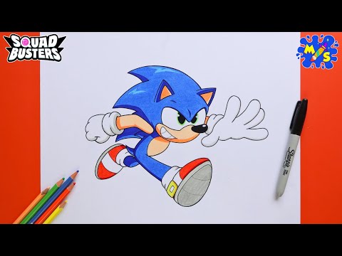 How to Draw Sonic from Squad Busters || Squad Busters X Sonic Drawing