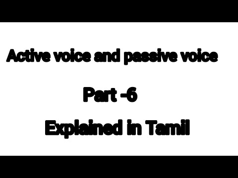Active voice and passive voice|explain in Tamil