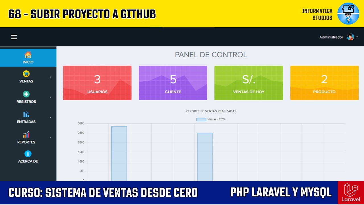 68. Upload project to GitHub - Sales System made in PHP LARAVEL and MYSQL #laravel