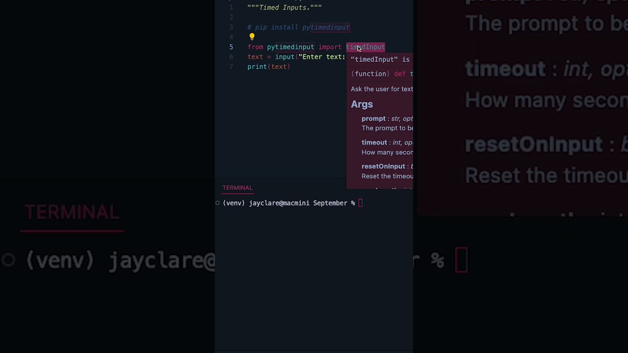 Python 3 |  User Inputs... With Timeout! #coding #programming #python