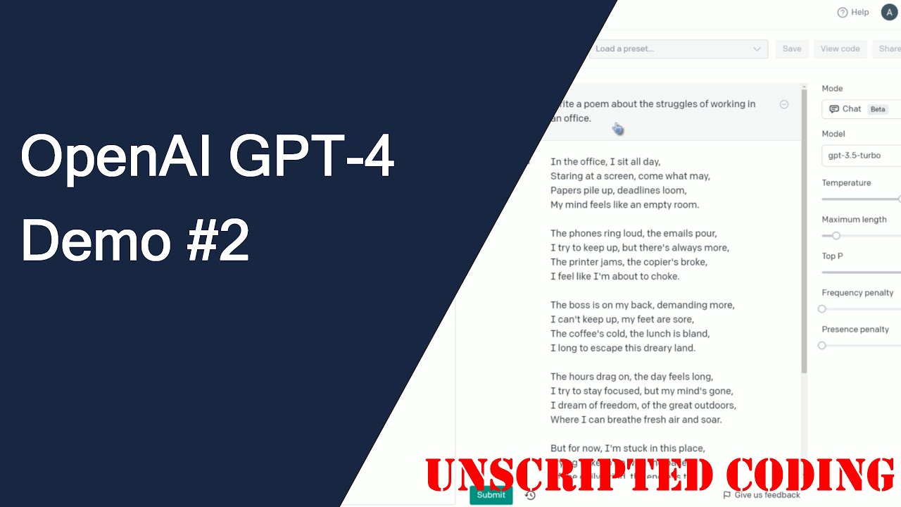 OpenAI GPT-4 2nd Demo: Strong Points | Unscripted Coding