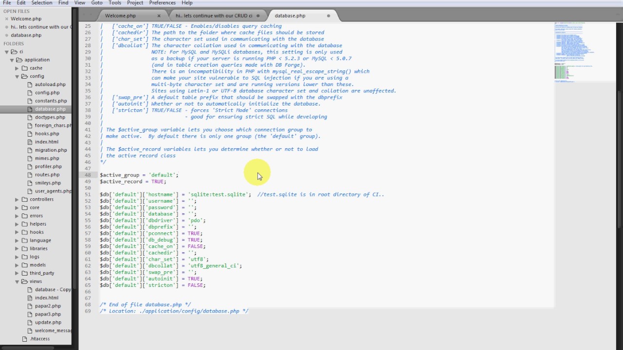Beginner - Connecting Codeigniter to SQLITE