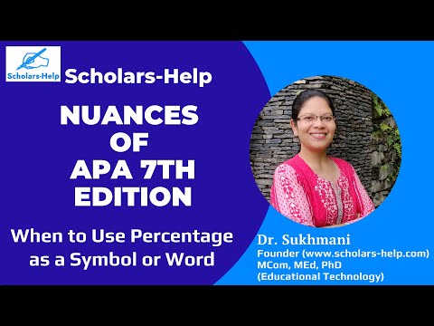 When to Use Percentage as a Symbol or Word | #apa 7th Edition | Scholars-Help | Dr. Sukhmani