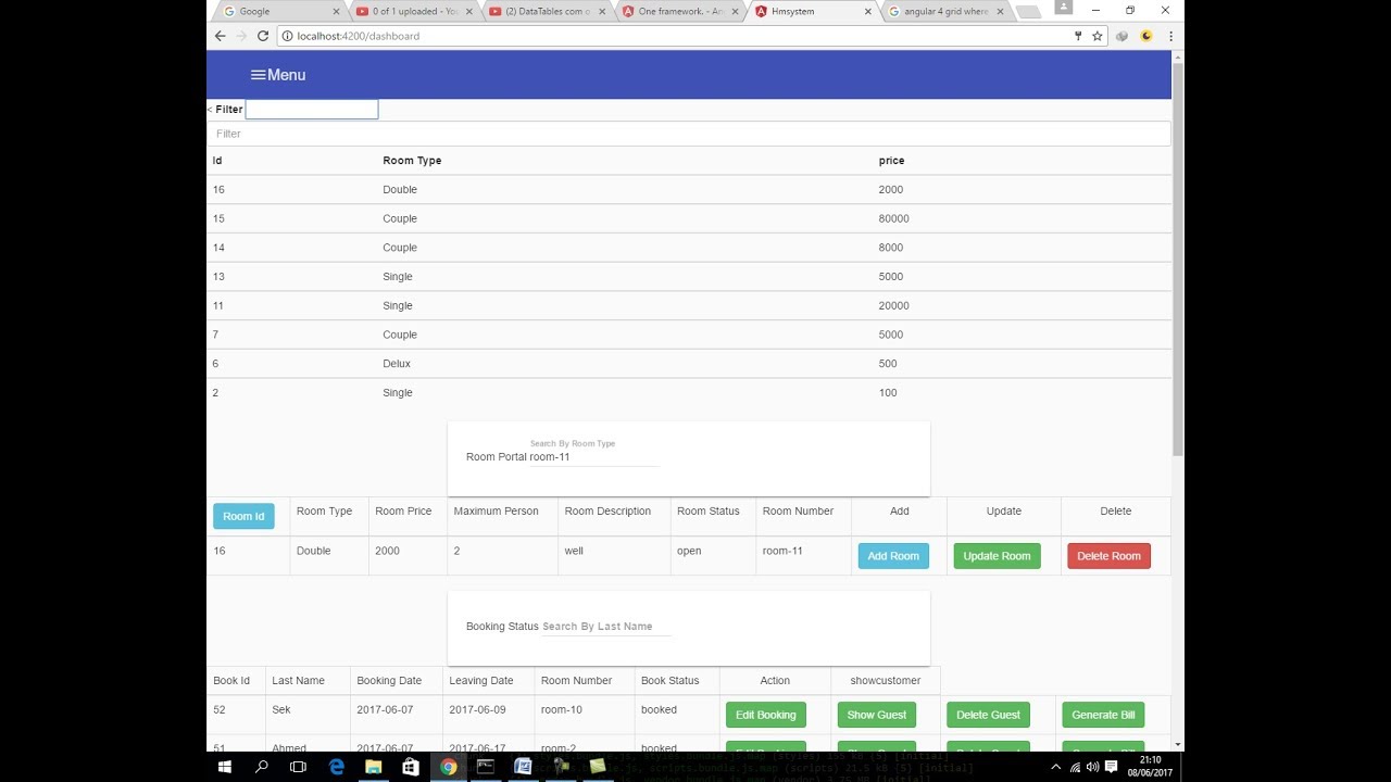 Angular 4 DataTable Filter