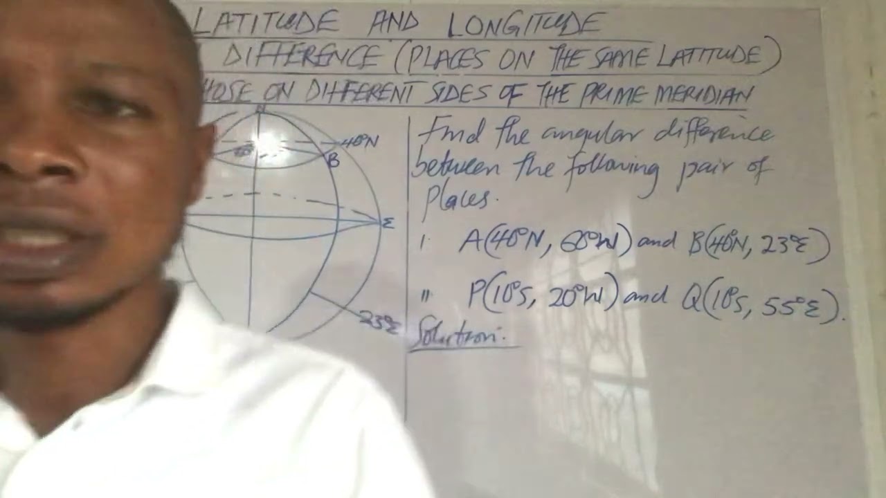 LONGITUDE AND LATITUDE (ANGULAR DIFFERENCES ）