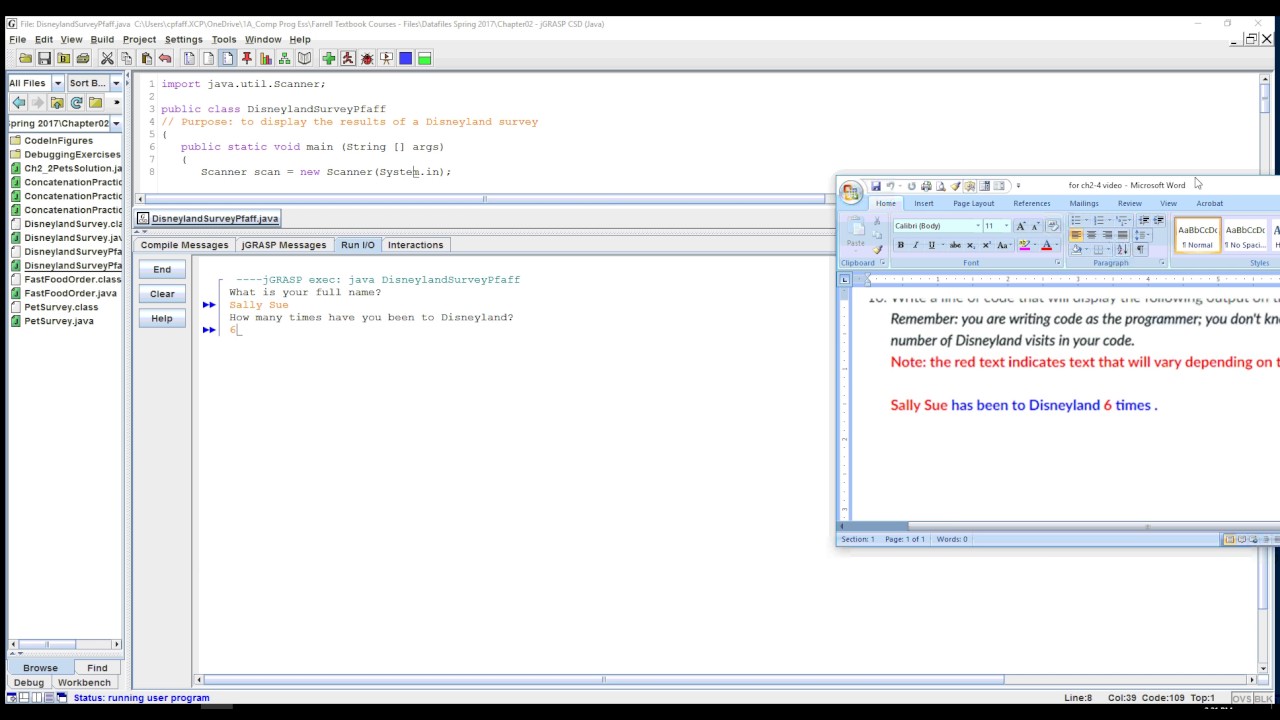 Ch2 4 Testing your Code with User Input