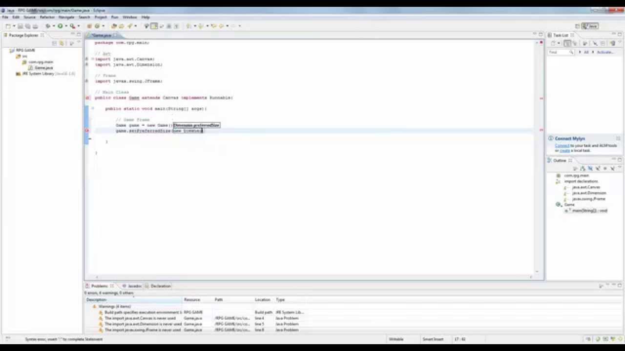 Java 2D Game Programming RPG Tutorial - Part 1 - Create Game Frame
