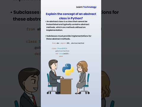 Abstract class in Python | Python interview question | #pythontutorial #python #interview #abstract