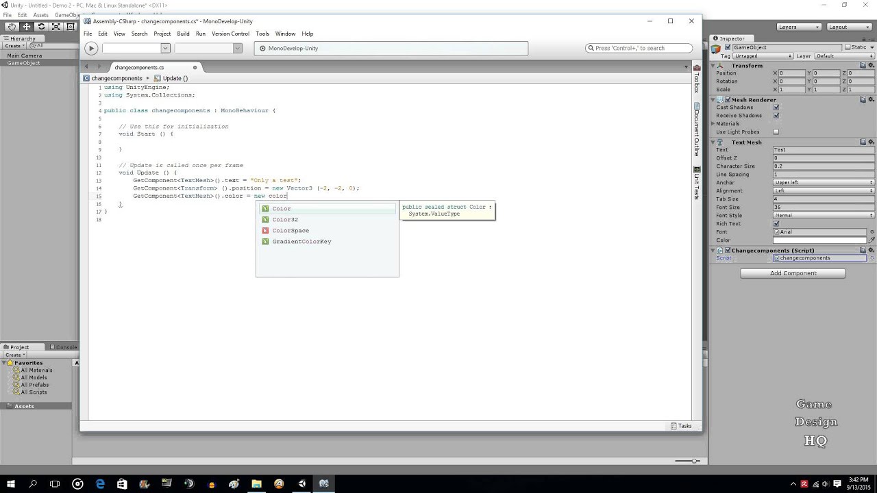 Unity C# - GetComponent Tutorial Example 1