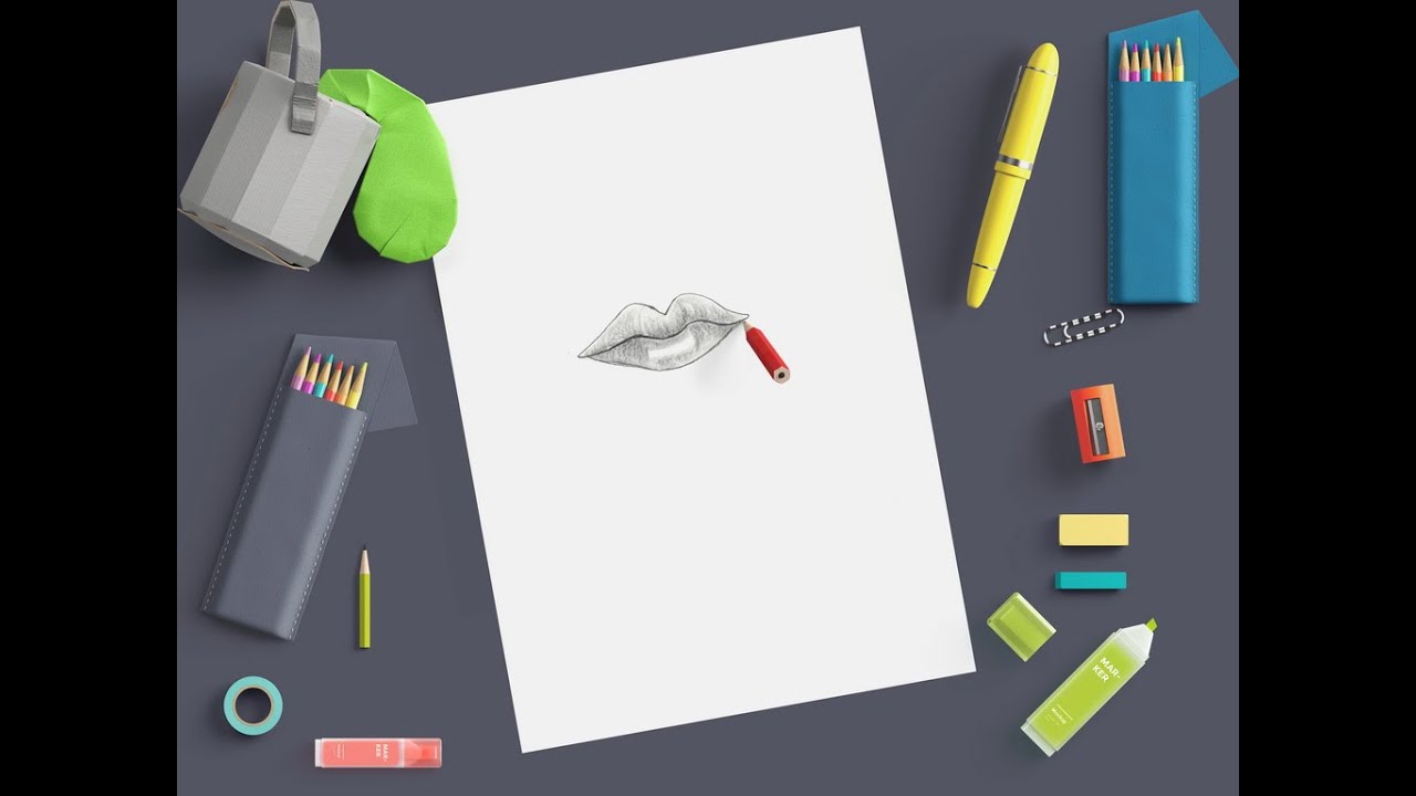 Realistic lips drawing tutorial for beginners