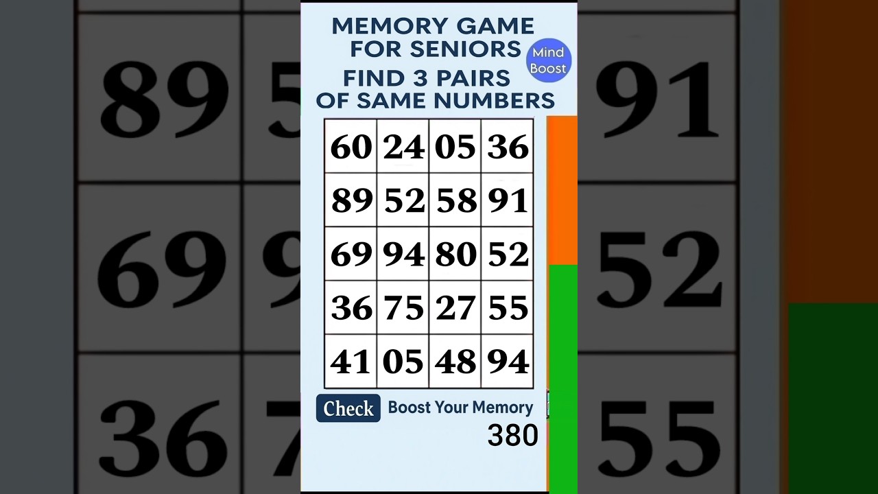 Easy Brain Exercise for Seniors - A Fun Daily Activity | Match the Numbers