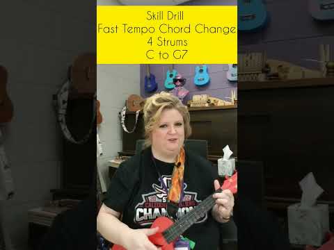 Skill Drill Fast Tempo Chord Change 4 Strums C to G7 #ukulele #uke
