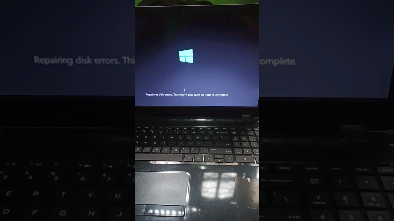Repairing disk errors. This might take over an hour to complet | HP laptop i3 version please help