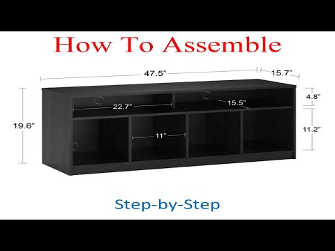 How to assemble Mainstays 4 Cube TV Console for TVs Up to 59 inch , True Black Oak