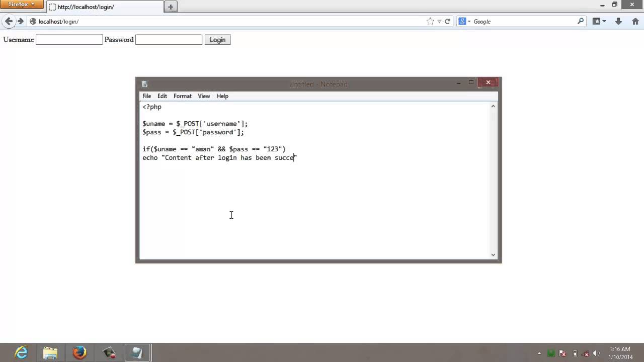 #1 Tutorial: Making a Basic Login Script using PHP without using any database