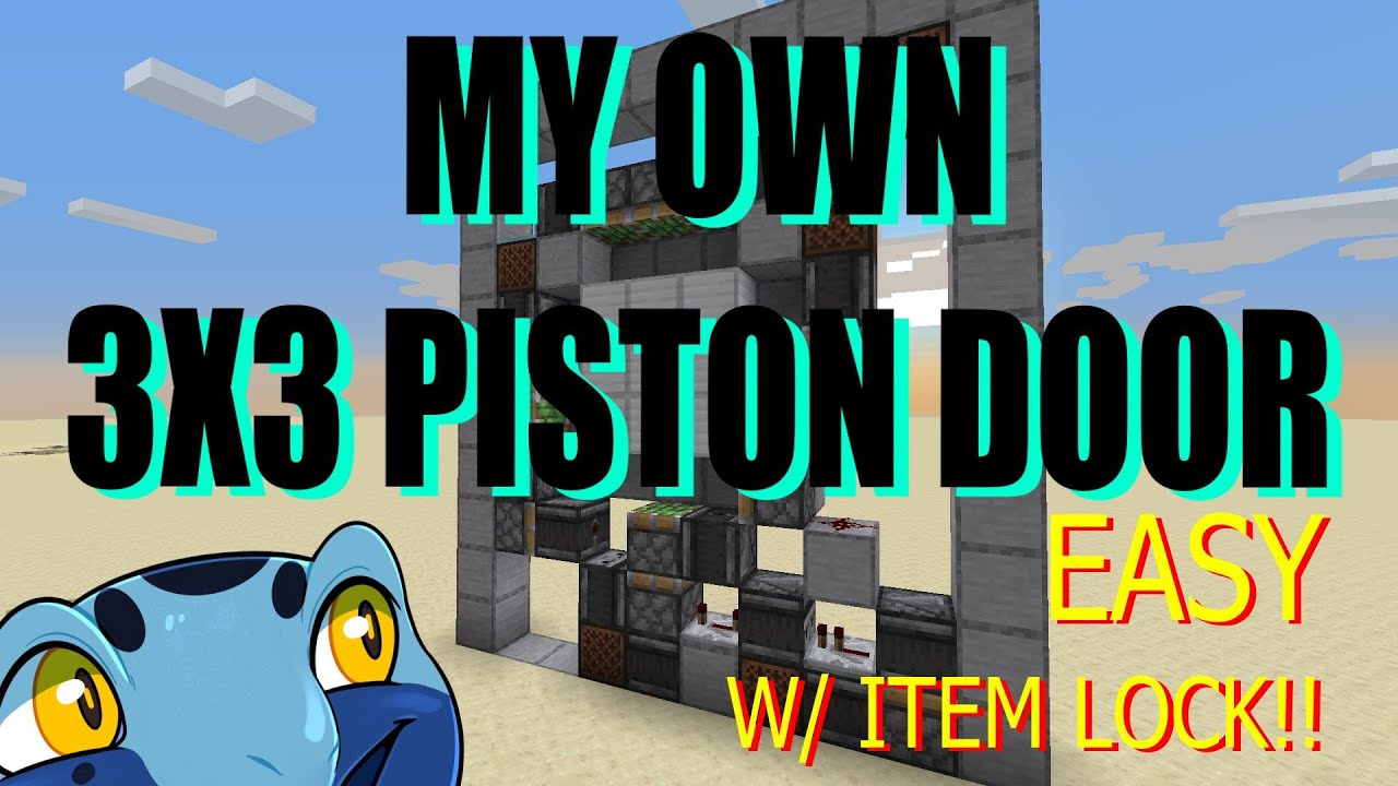 How to build a 3x3 piston door 1 deep (w/ item lock) | Minecraft the redstone & the frog