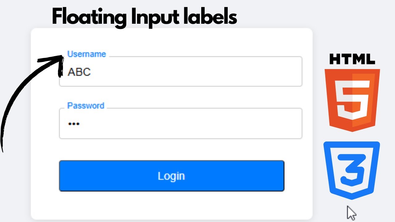 Floating Input Labels using HTML and CSS