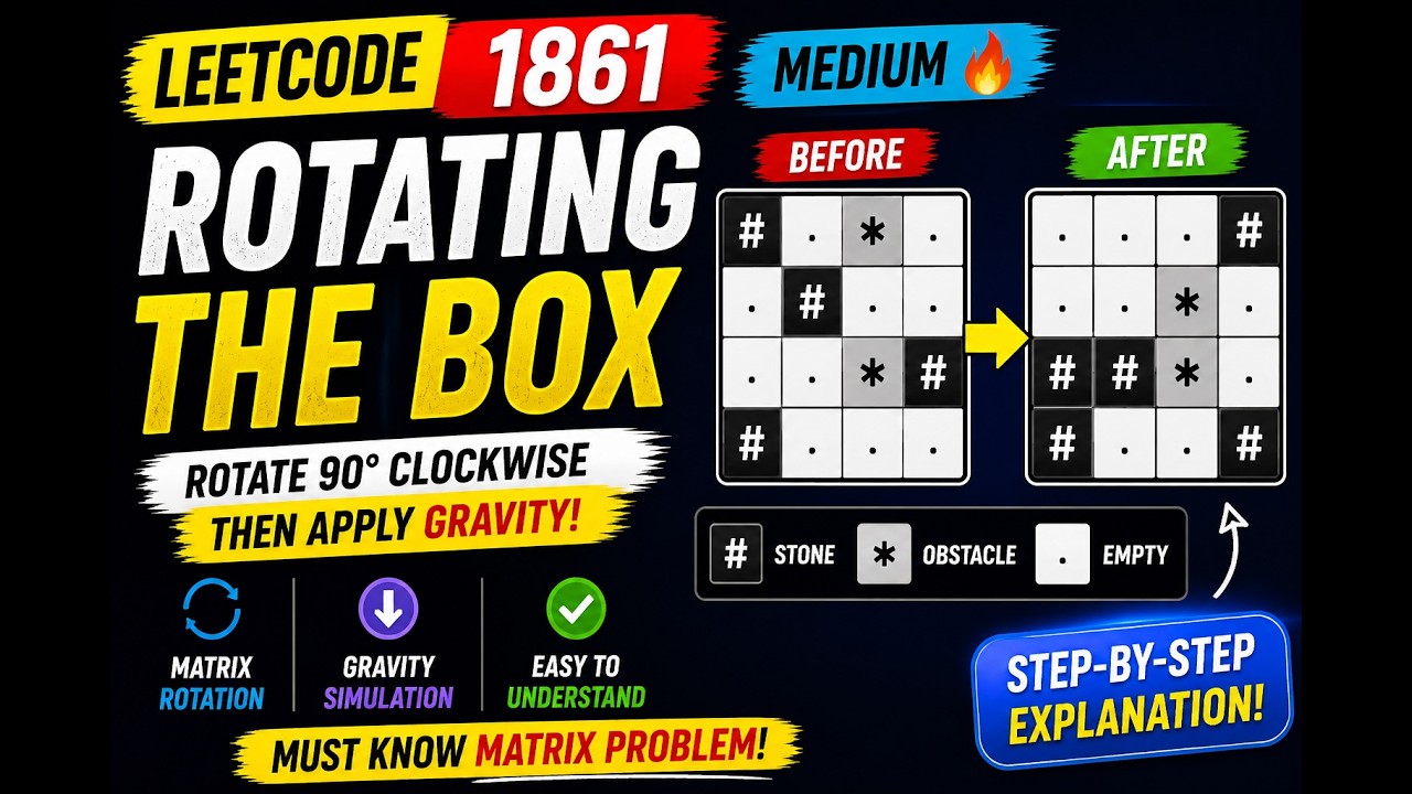 Leetcode 1861 🔥 | Rotating the Box | Gravity Simulation Trick 🚀 #dsa #coding #leetcode