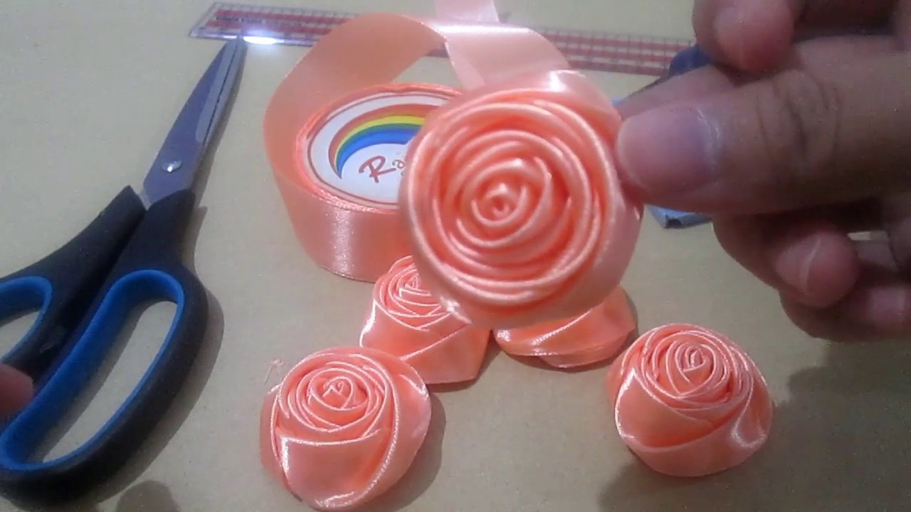 HOW TO MAKE A ROSE FROM SATIN RIBBON I HOW TO MAKE A RIBBON ROSE #1