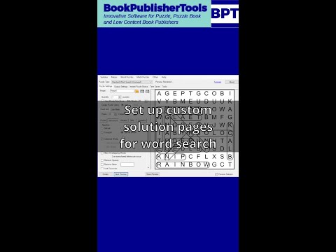 Customize the solution pages for your word search puzzle books