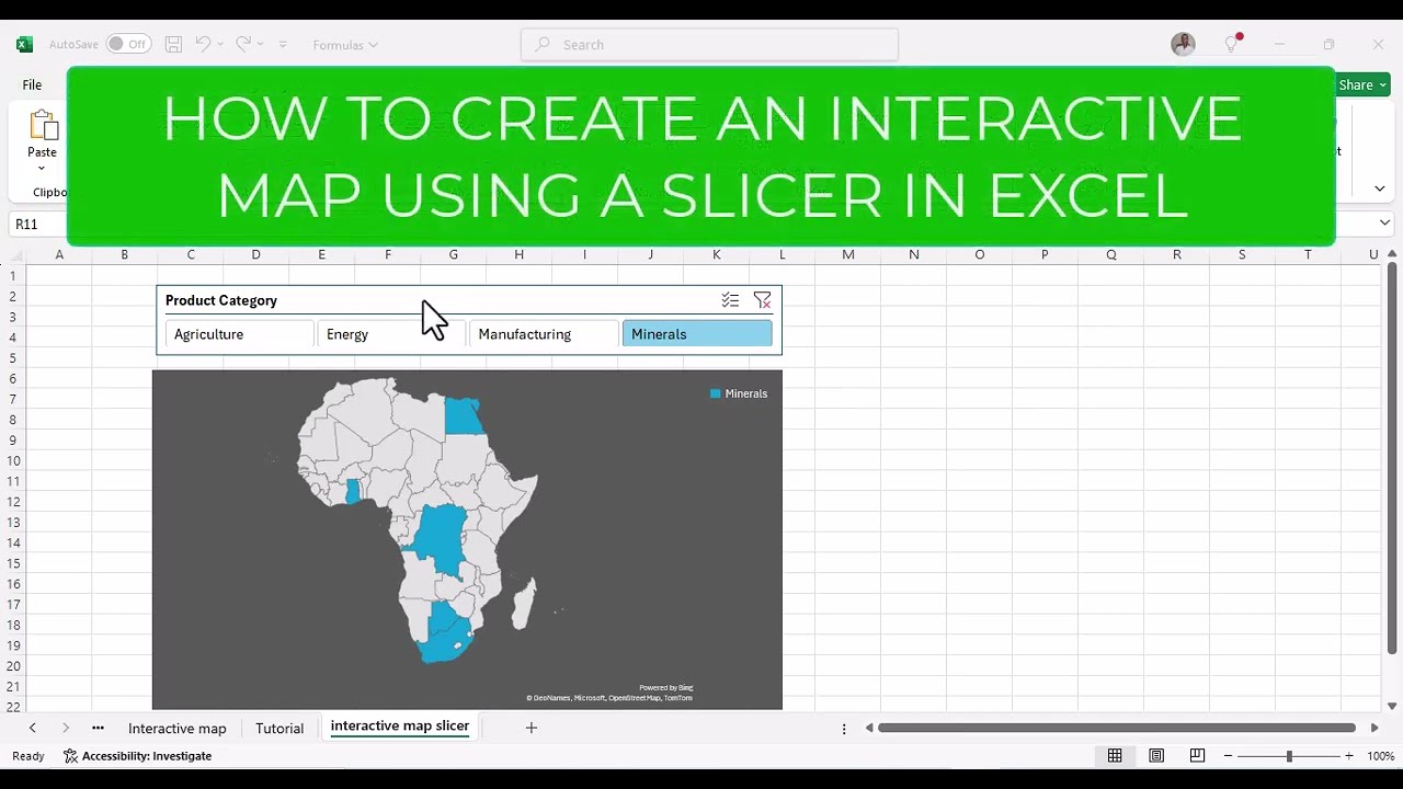 HOW TO CREATE AN INTERACTIVE MAP USING A SLICER IN EXCEL