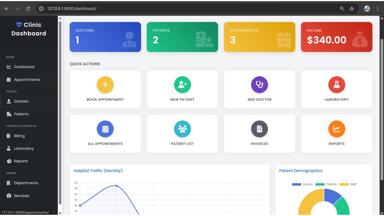 Clinic Management System Project | AI Powered Hospital Management System | Source Code & Report