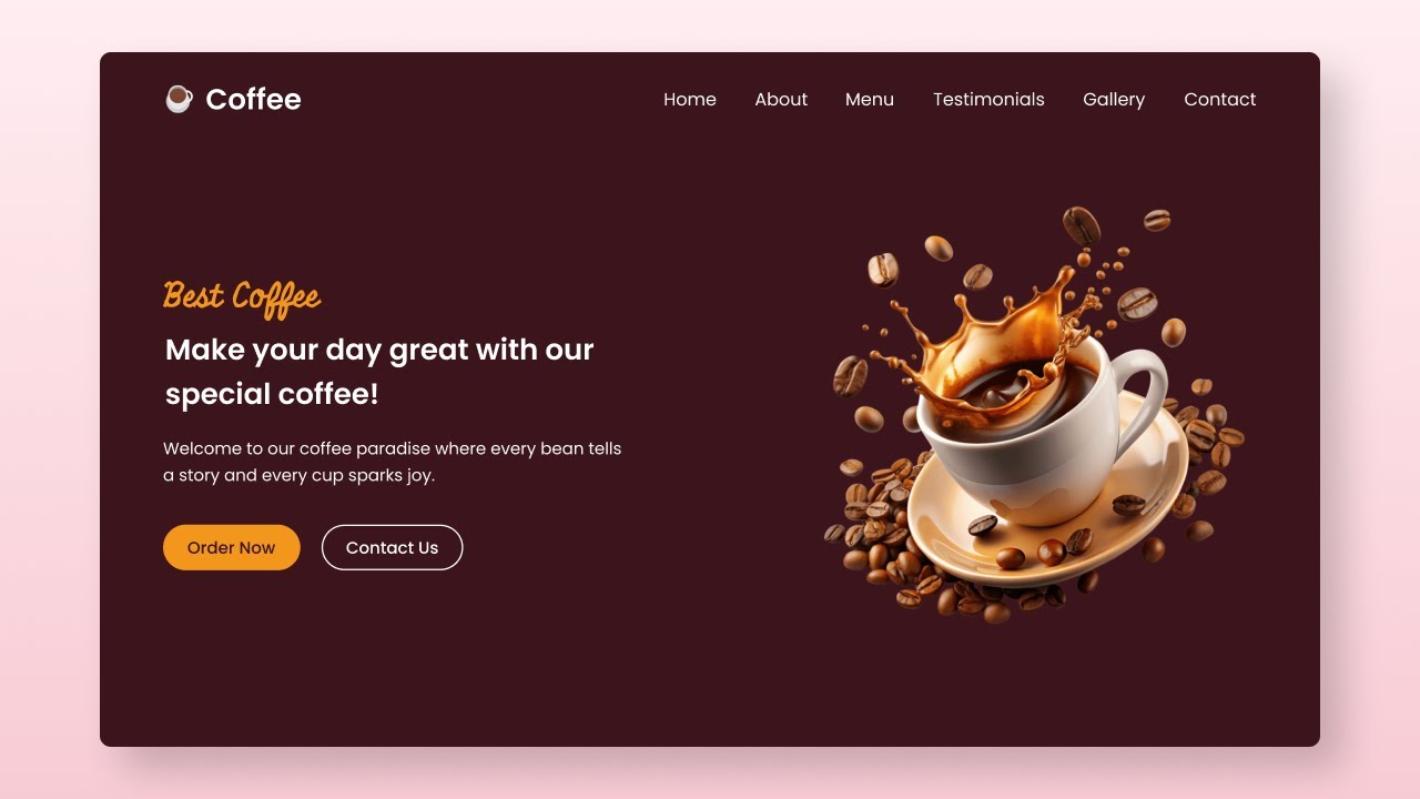 ☕ Create A Responsive Coffee Website in HTML CSS & JavaScript | Step-By-Step Tutorial
