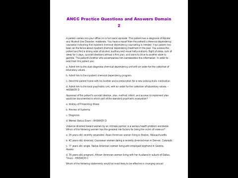 Ancc Practice Questions And Answers Domain 2 Latest Edition For 2024 2025 Ace Your Exams