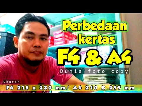 Perbedaan kertas F4 dan kertas A4